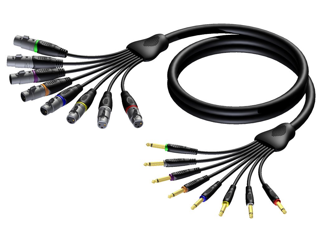 ProCab Multikabel 8 XLR hun > Jack mono - 5 meter